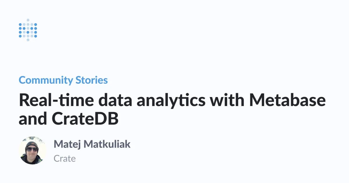 Real-time data analytics with Metabase and CrateDB