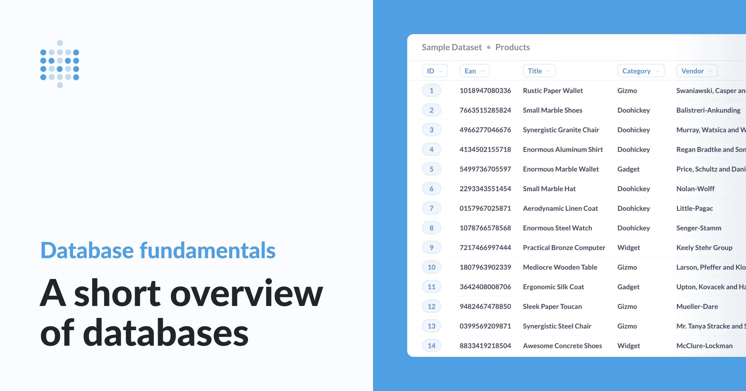 A short overview of databases
