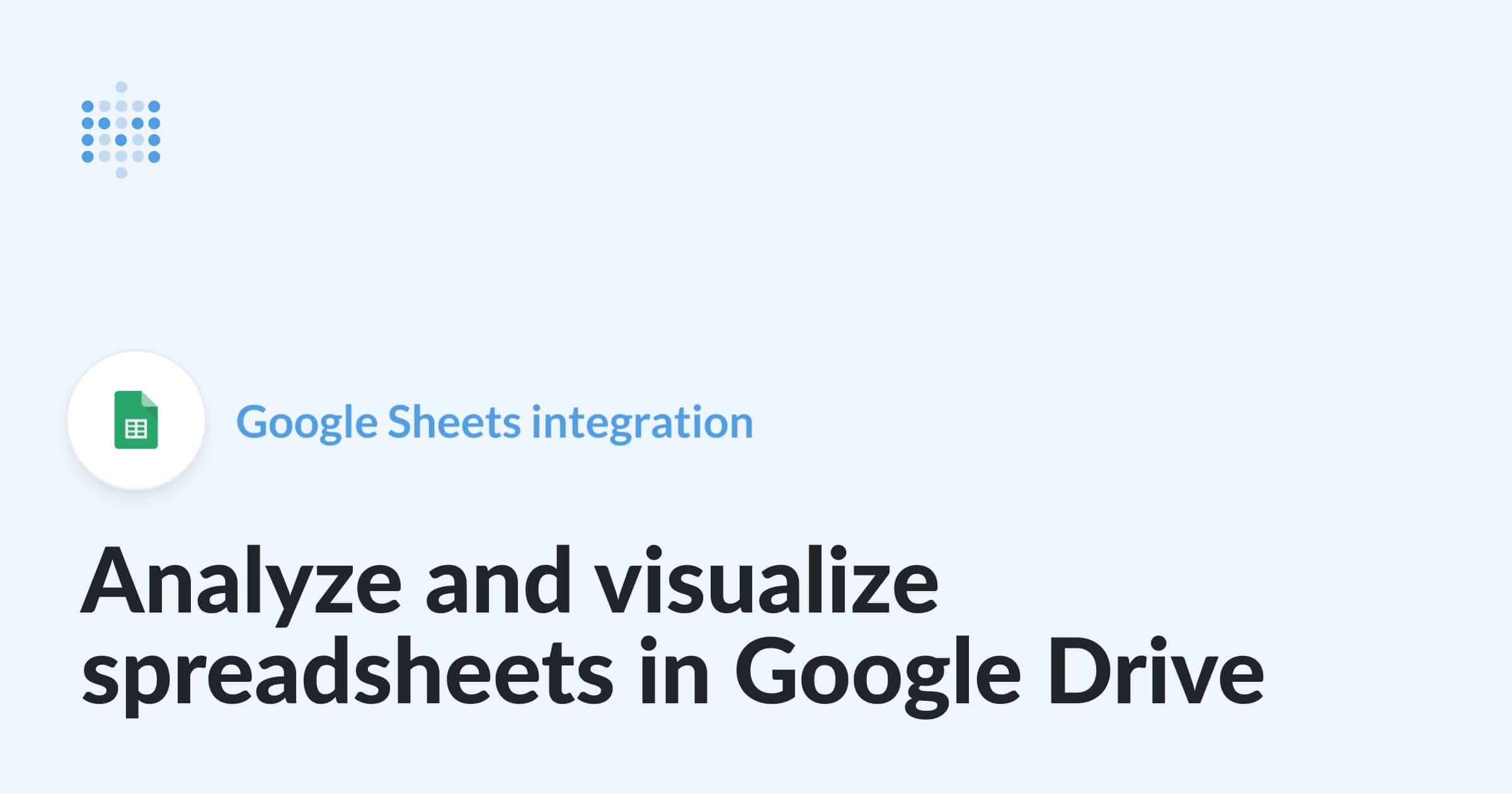 Visualize and create dashboards with data in your Google Sheets | Metabase